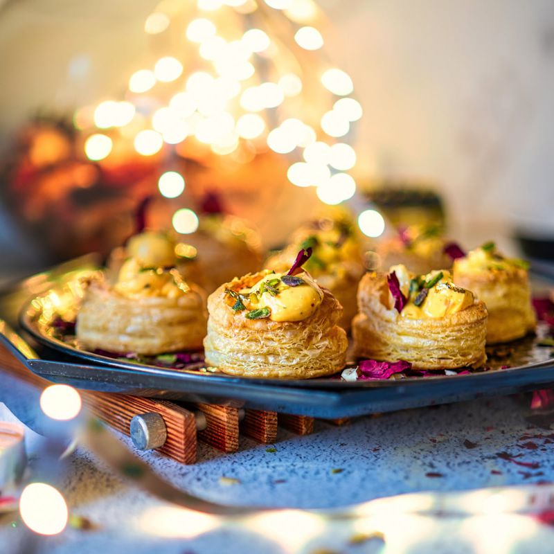 Shrikhand Puff Pastry Cups - Step-By-Step + Video Recipe