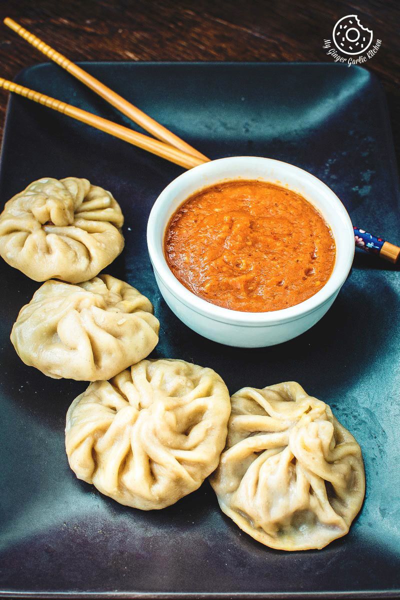Veg Momoms | Dim Sum | Vegetable Momos Recipe With Spicy Chili Chutney ...