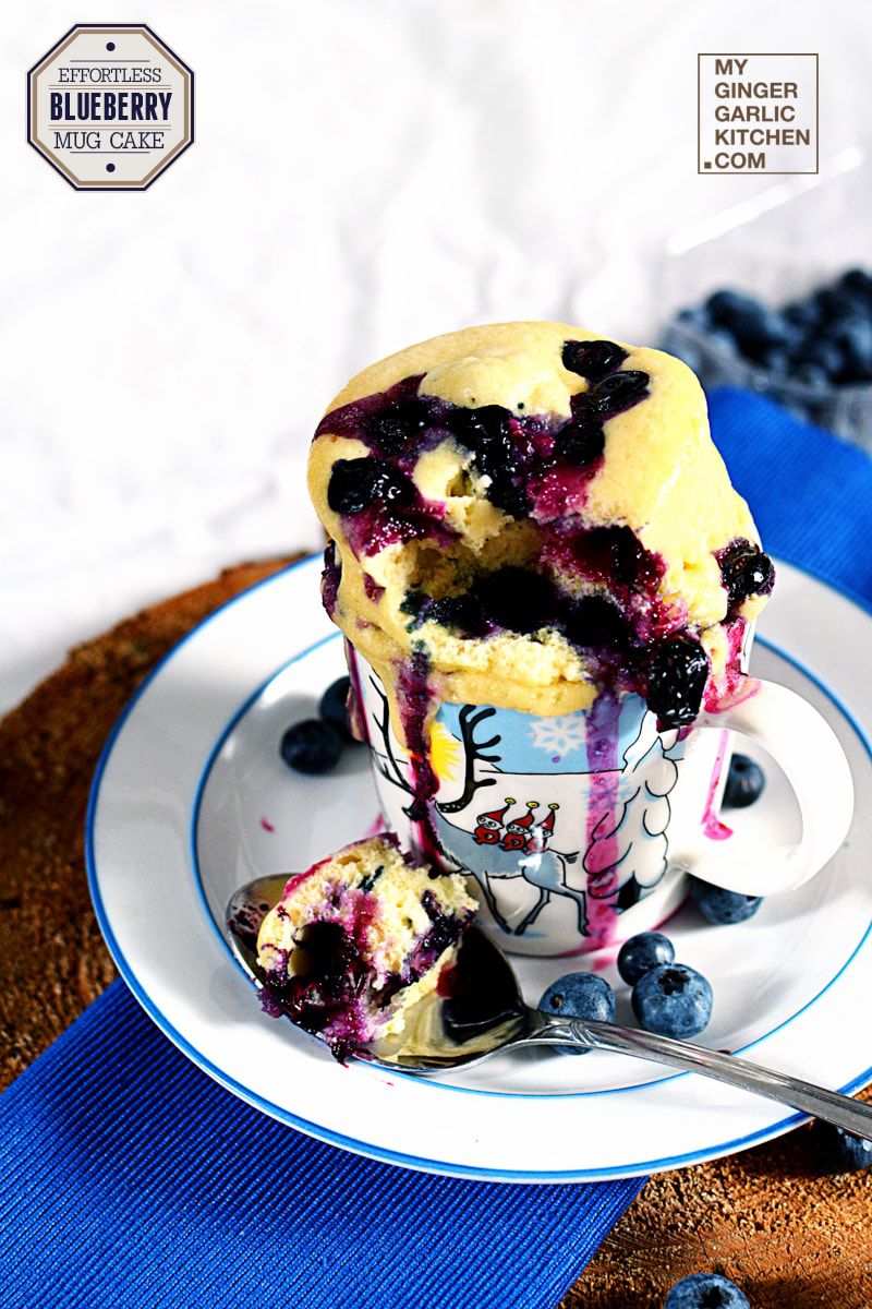 Healthy Blueberry Mug Cake Recipe | Blueberry Microwave Mug Cake | My ...